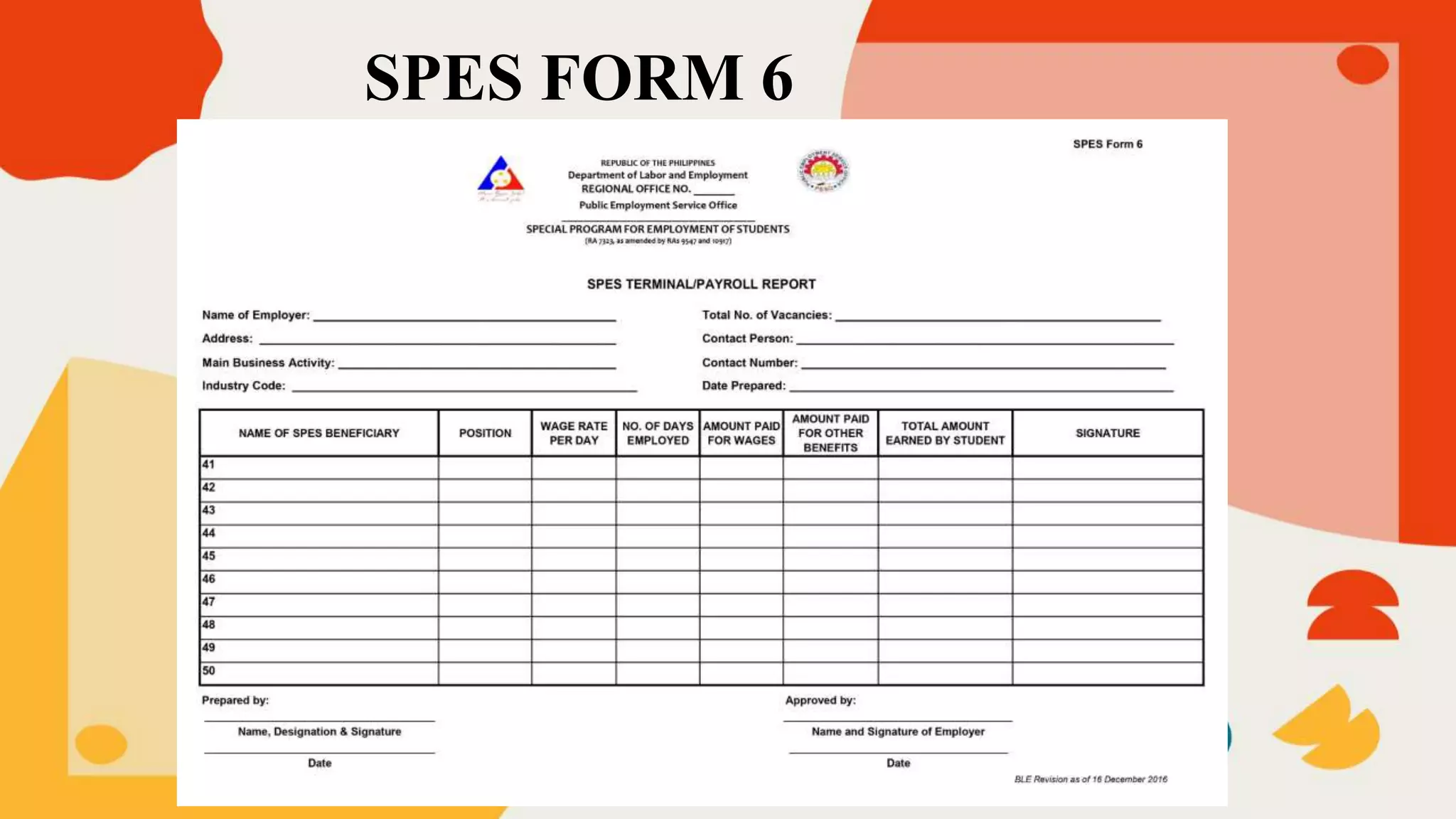 SPES FORMS AND IMPLEMENTATION REMINDERS (1).pptx