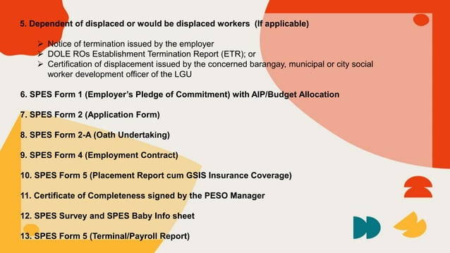 SPES FORMS AND IMPLEMENTATION REMINDERS (1).pptx | Government Support and Welfare | Financial ...