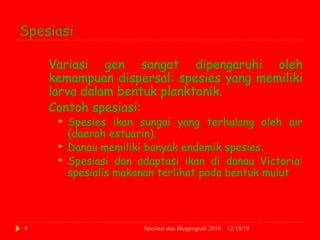 Spesiasi dan biogeografi | PPT