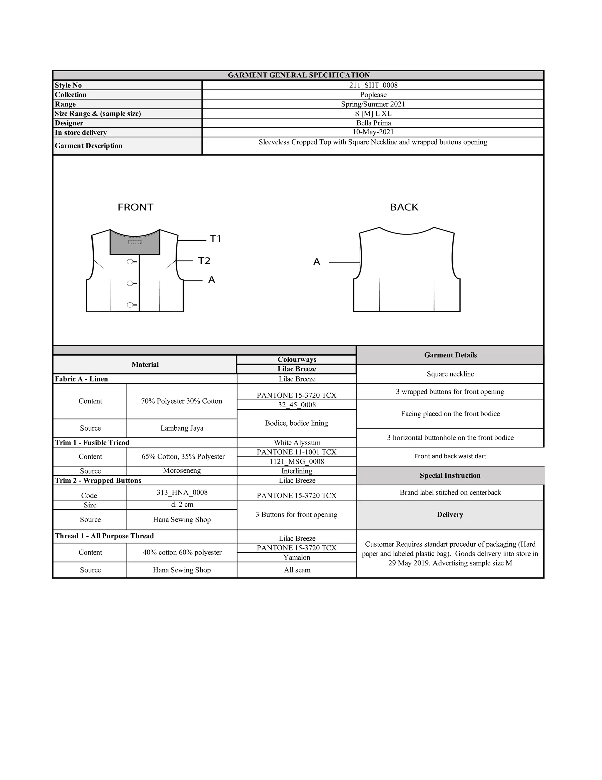 Tech Pack Fashion Womenswear for LCDP 2022 | PDF