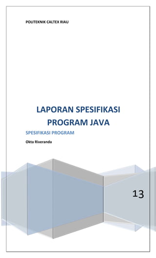 Spesifikasi program dengan Java | PDF