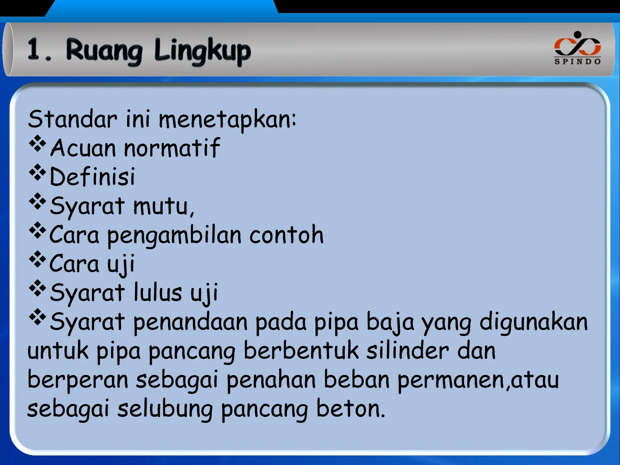 Spesifikasi standard pipa baja untuk pancang SNI 8052 2014 U3.ppt