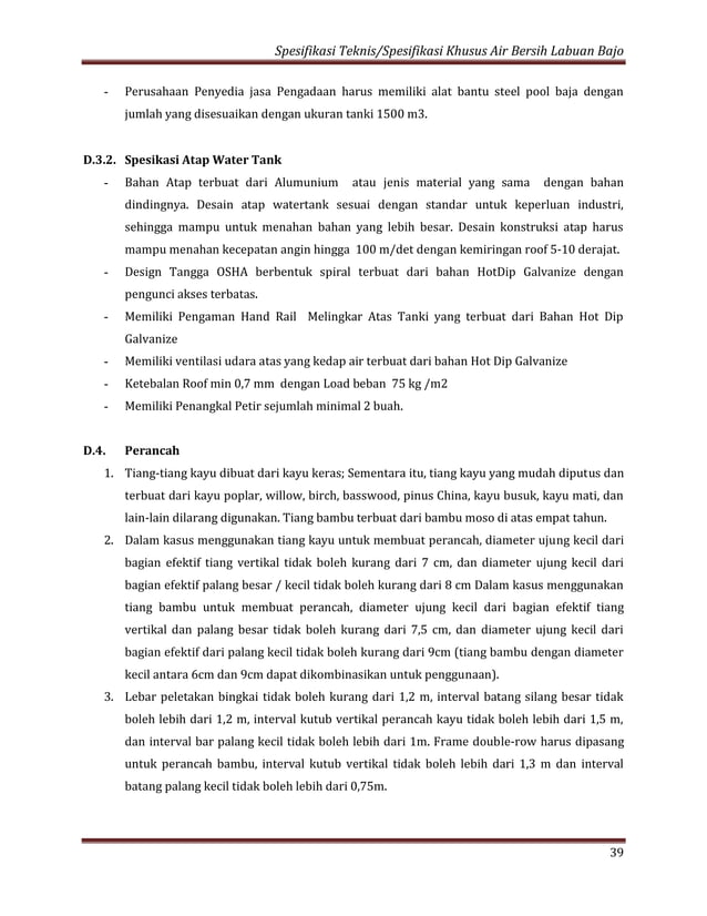 Spesifikasi teknis khusus ipa kap. 2x50 ldet | PDF