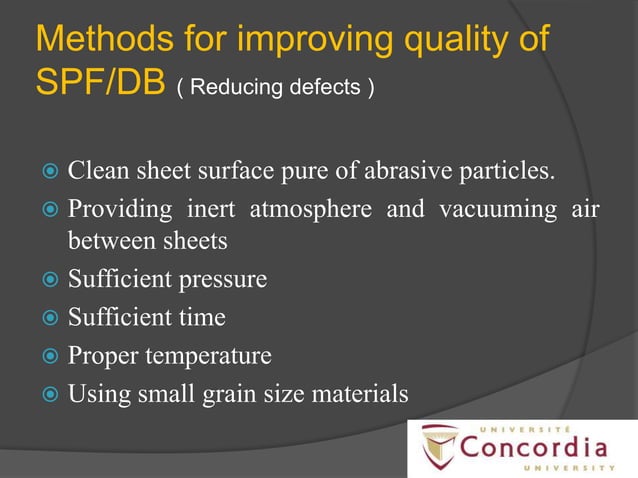 Super plastic Forming and Diffusion bonding in Aerospace industries | PPTX