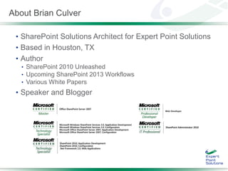 SharePointFest 2013 Washington DC - WF 204 - Build scalable SharePoint 2013 Staged Workflows to ...