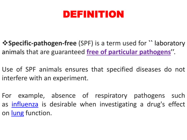 SPECIFIC PATHOGEN FREE ANIMAL | PPTX