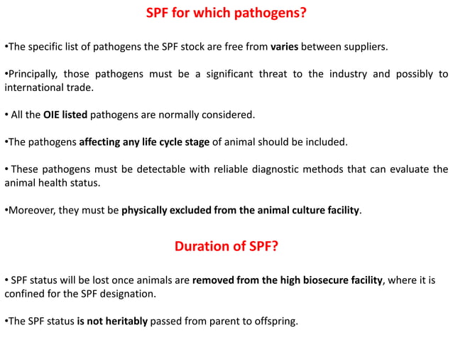 SPECIFIC PATHOGEN FREE ANIMAL | PPTX