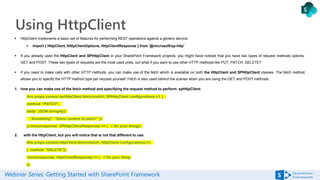 SPFx Webinar Loading SharePoint data in a SPFx Webpart | PPTX | Web Development | Internet