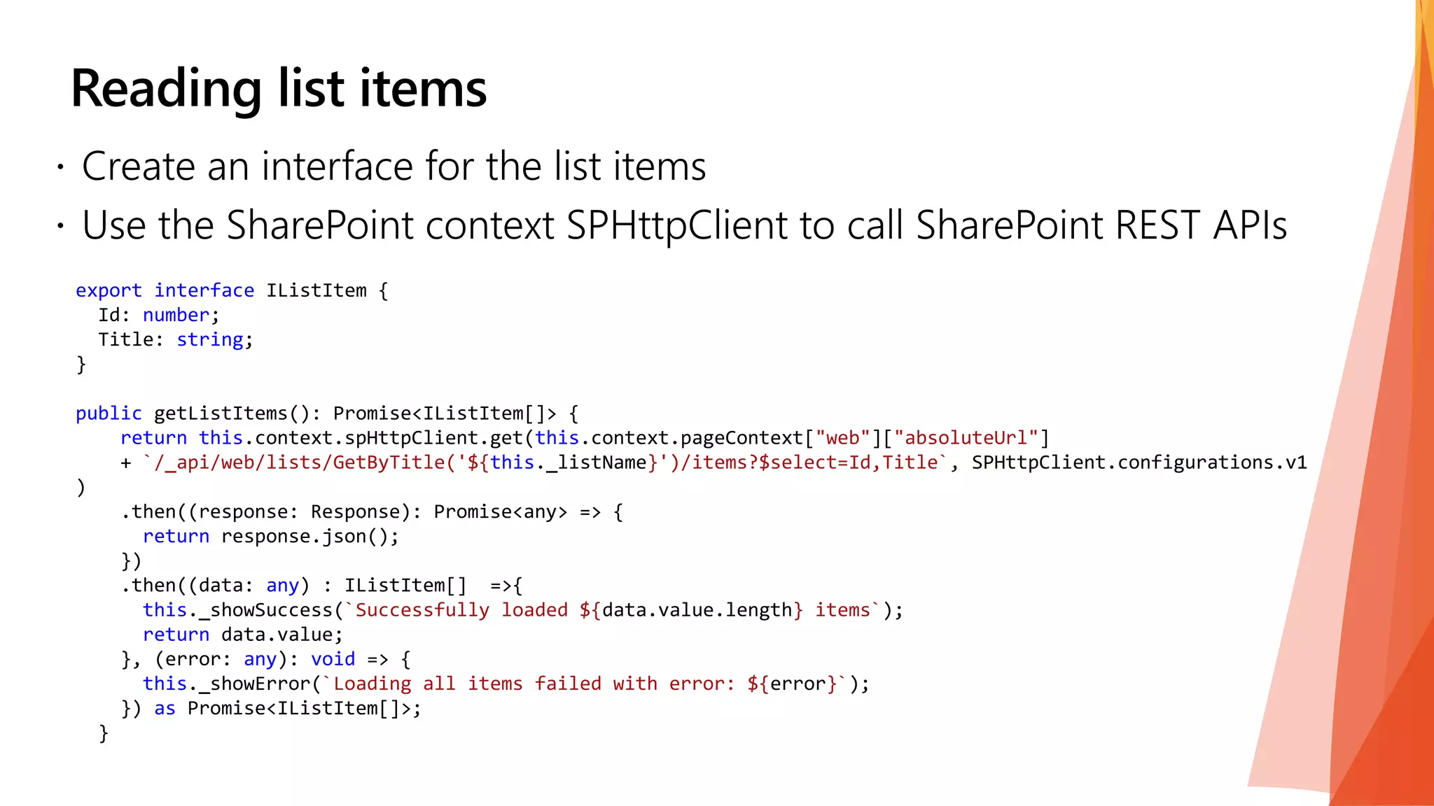 SPFx working with SharePoint data | PPT SPFx working with SharePoint data | PPT