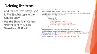 SPFx working with SharePoint data | PPTX