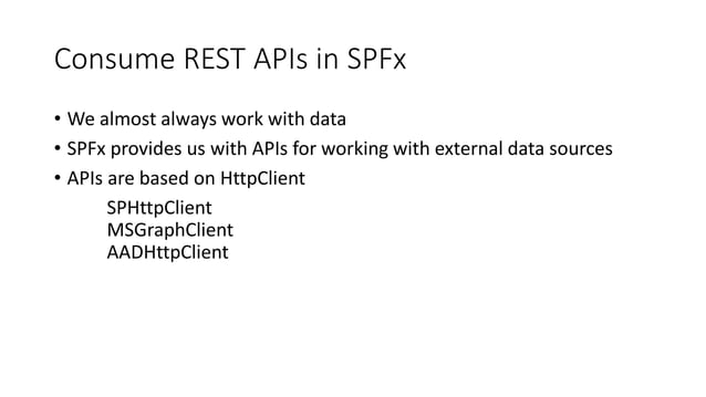 Leveraging APIs from SharePoint Framework solutions | PPT