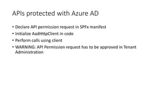 Leveraging APIs from SharePoint Framework solutions | PDF