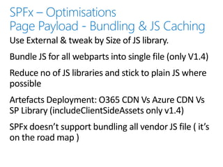 SPFx Gotchas & Optimisation | PPT