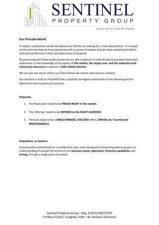 Sentinel Property Group Corporate Profile | PDF