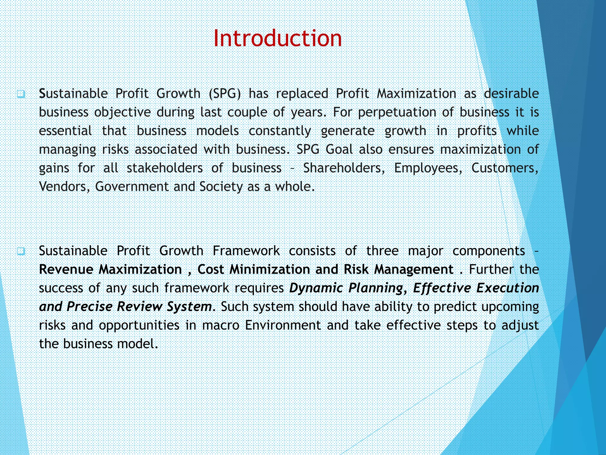 Sustainable Profit Growth Framework | PPT