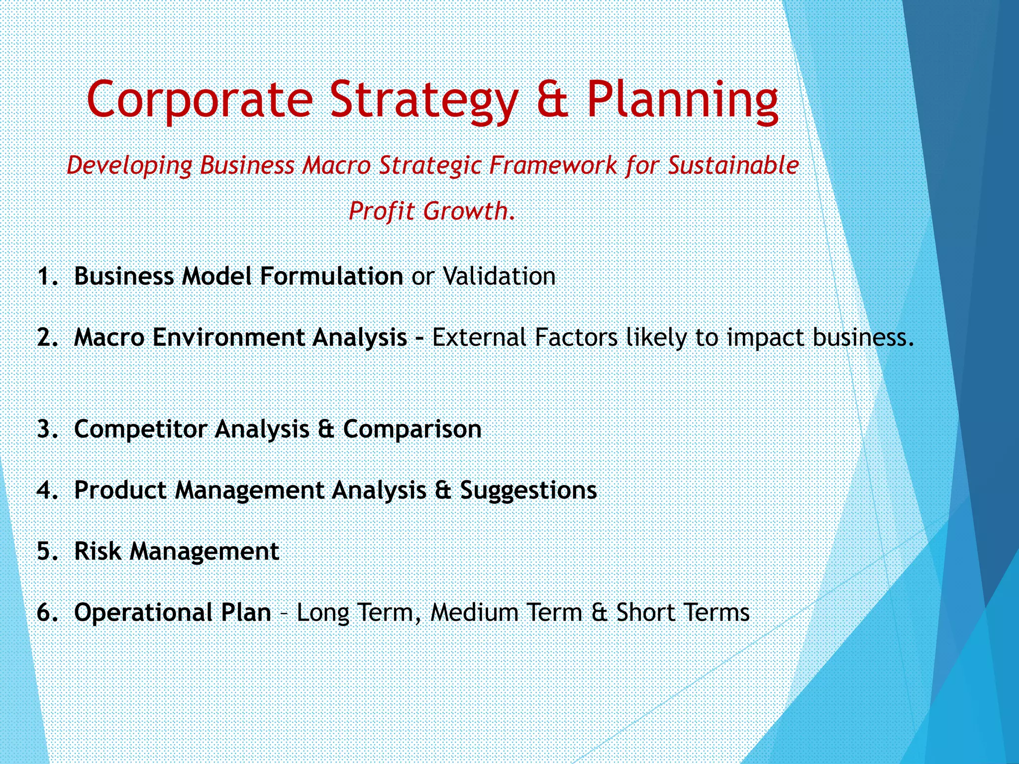 Sustainable Profit Growth Framework | PPT