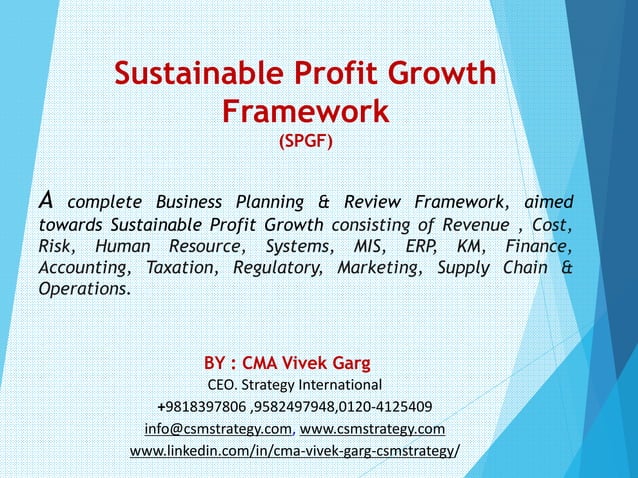 Sustainable Profit Growth Framework | PPT