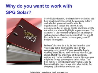 Spg solar interview questions and answers | PPT