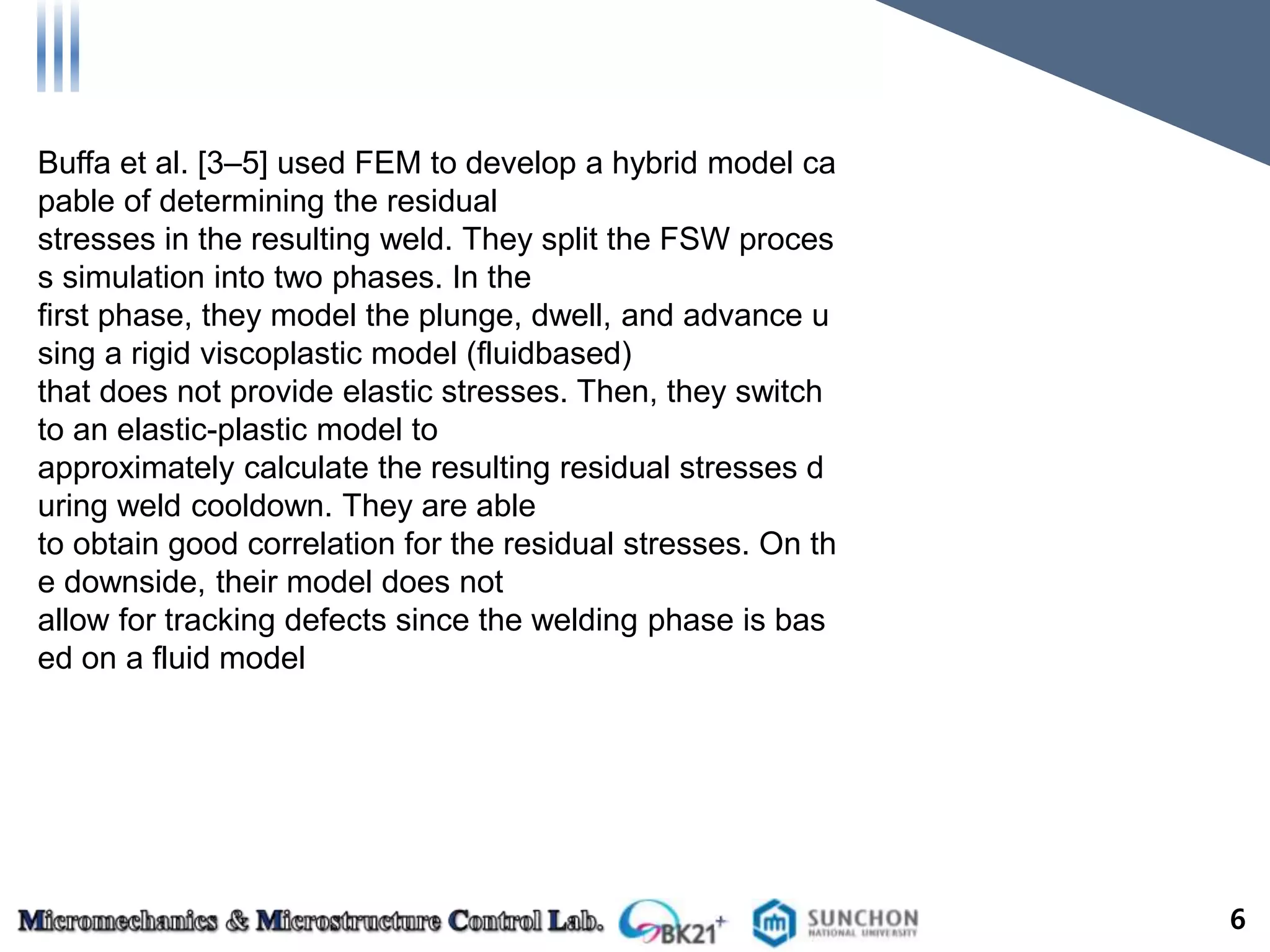 Meshfree Simulation Of Friction Stir Welding Process Ppt