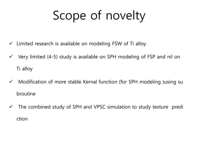Meshfree Simulation Of Friction Stir Welding Process Ppt