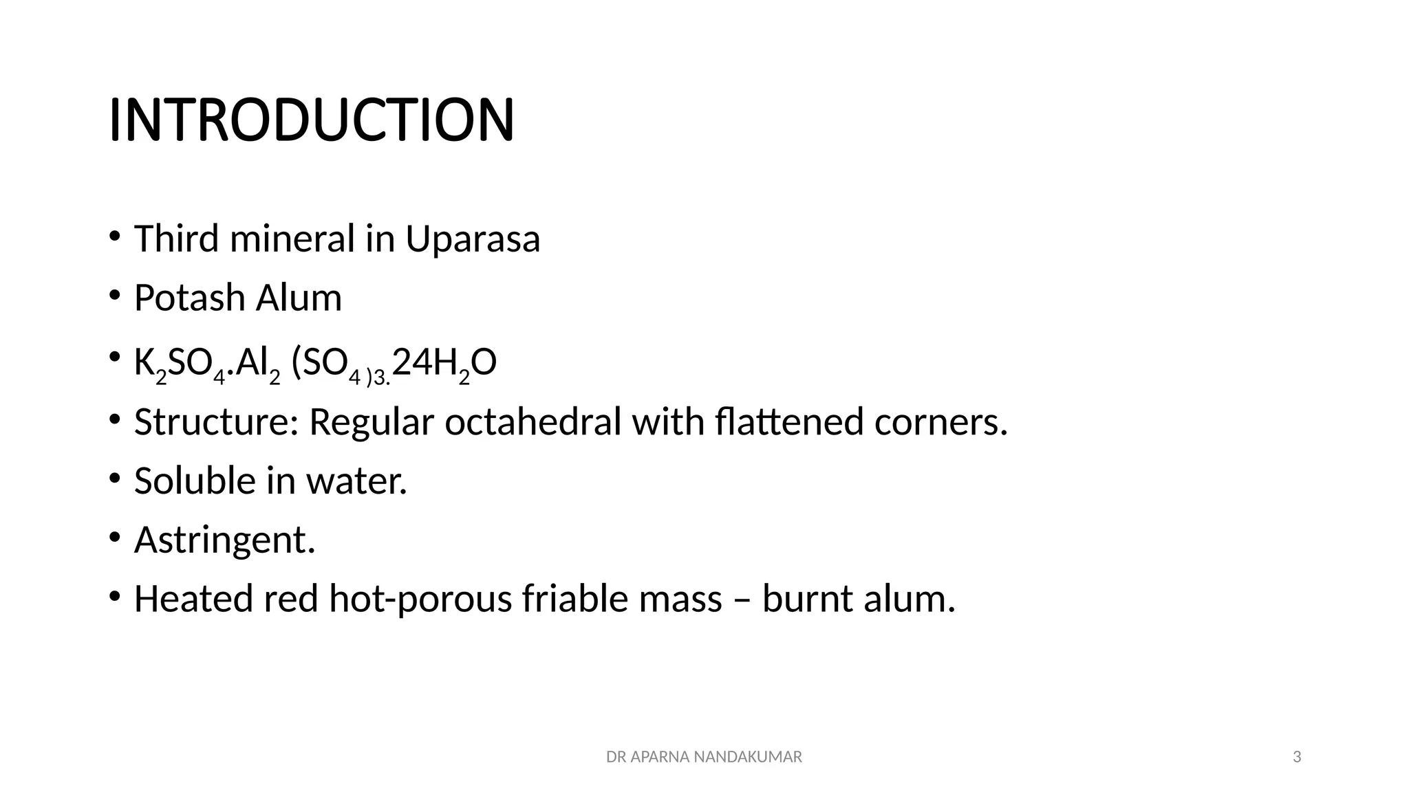 Sphatika.pptx / Kankshi/Potash alum as per NCISM | PPTX