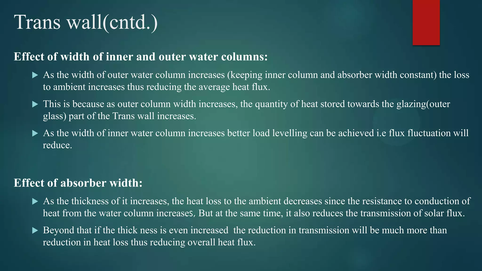 Solar thermal walls (Trombe ,water and trans walls) | PPTX