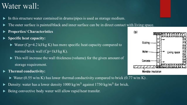 Solar thermal walls (Trombe ,water and trans walls) | PPTX