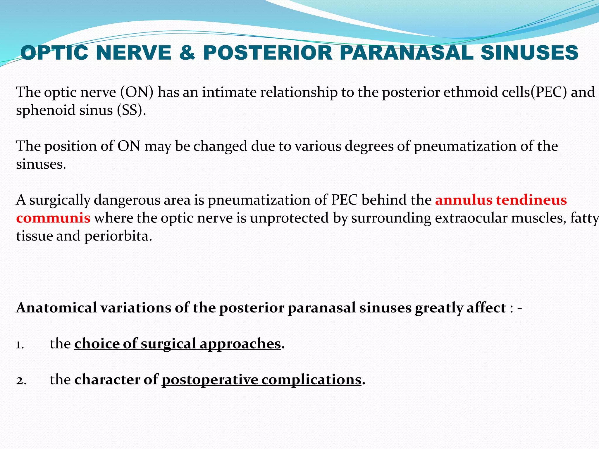 Sphenoid sinus and optic nerve | PPTX