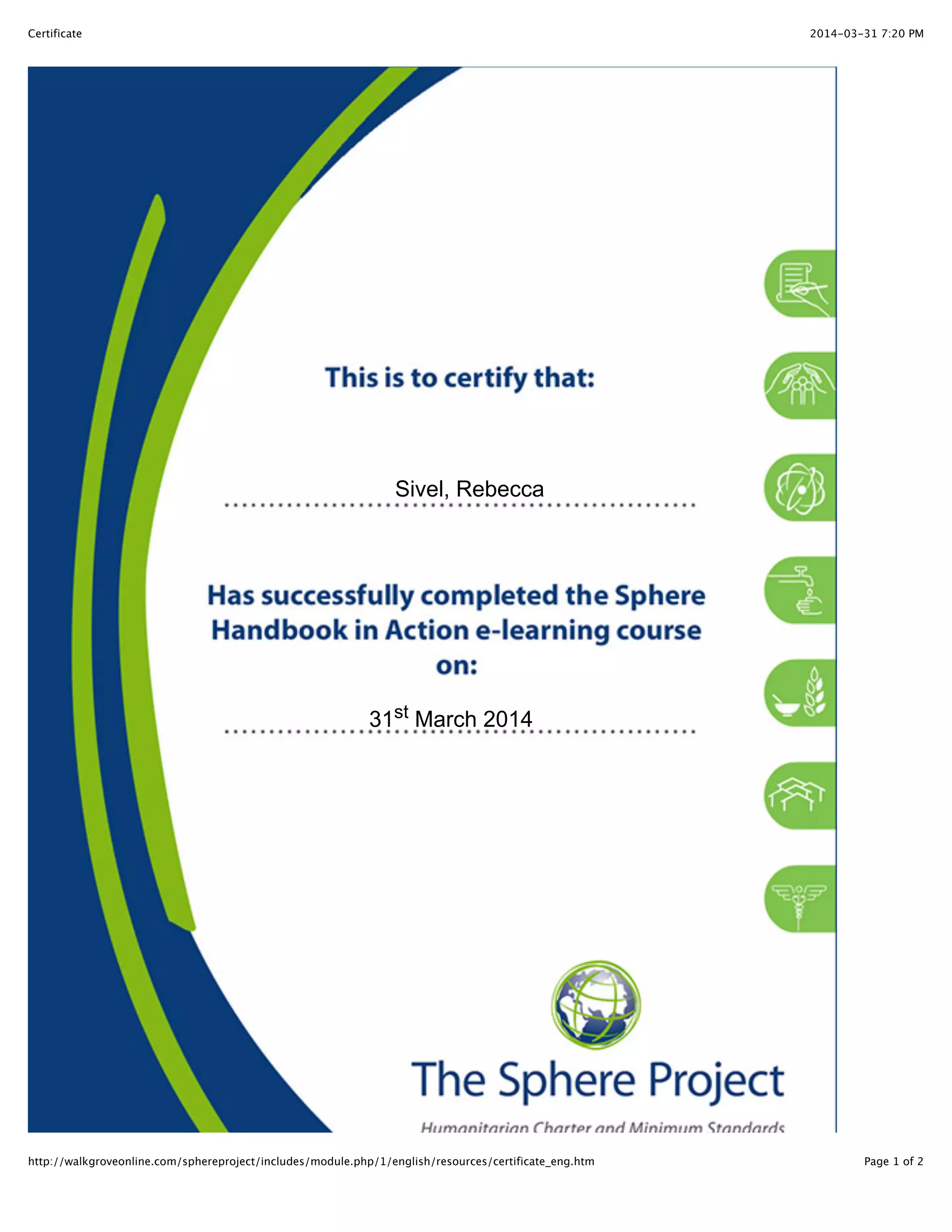 Sphere certificate | PDF