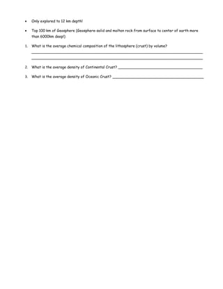 Spheres of earth esrt scavenger hunt | DOC | Geography | Science