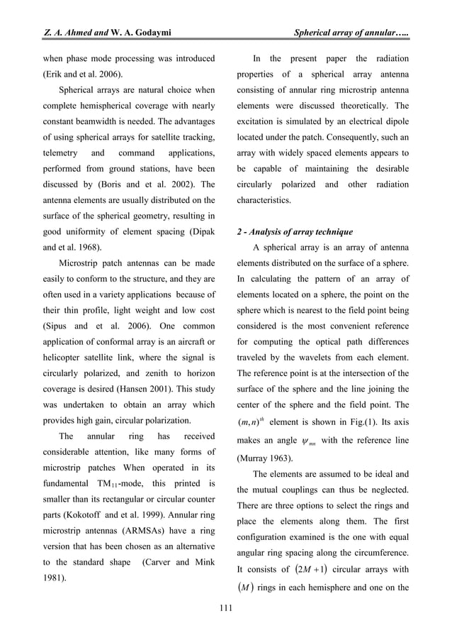 Spherical array of annular ring microstrip antennas | PDF | Physics ...