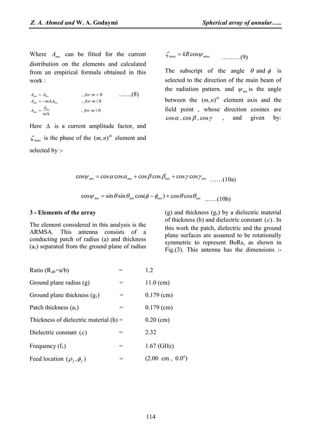 Spherical array of annular ring microstrip antennas | PDF | Physics ...