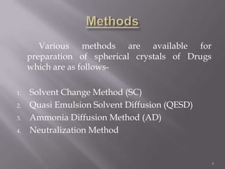 Spherical crystallization | PPTX | Chemistry | Science