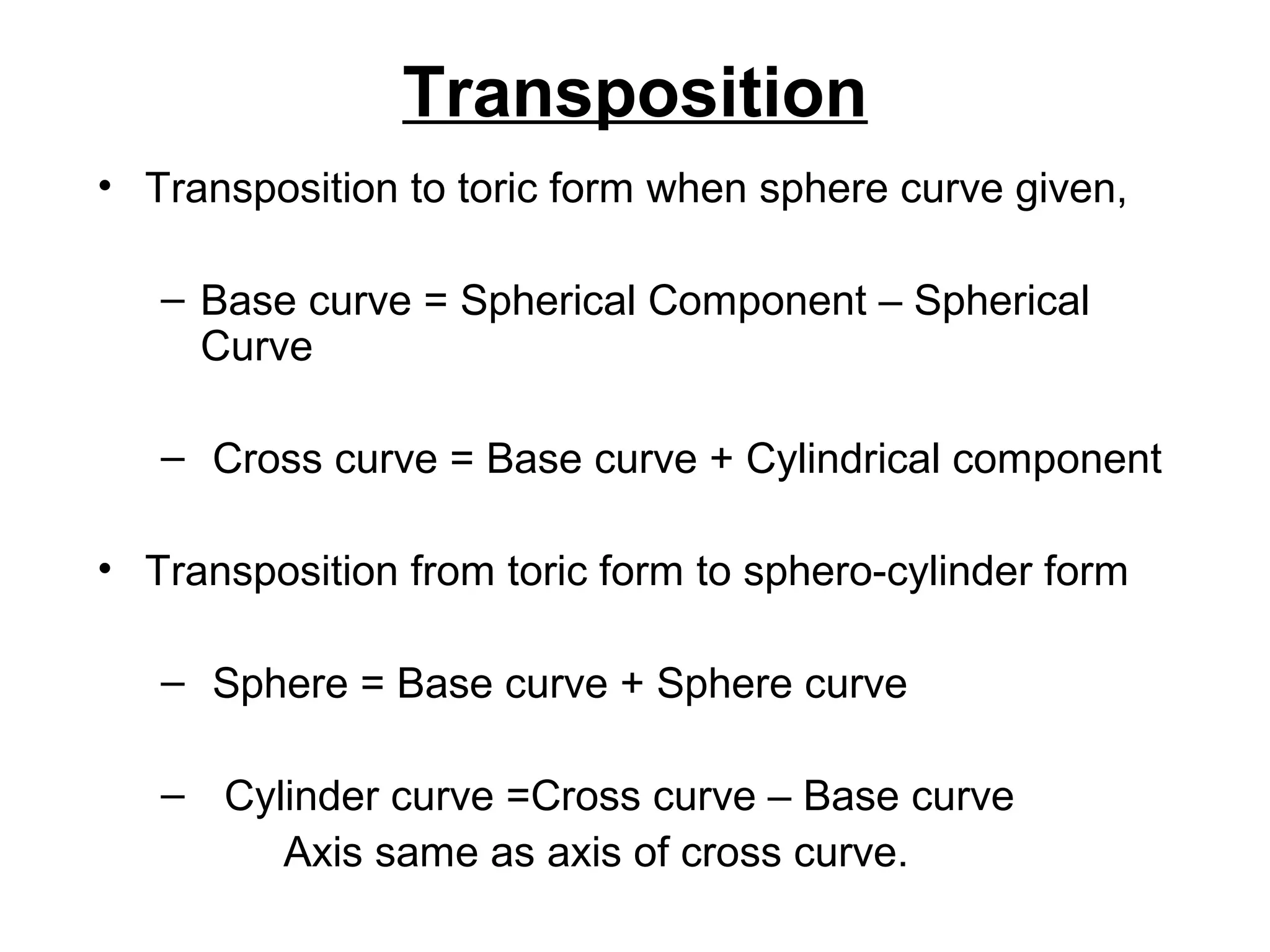 Spherical, cylindrical and toric lenses | PPT