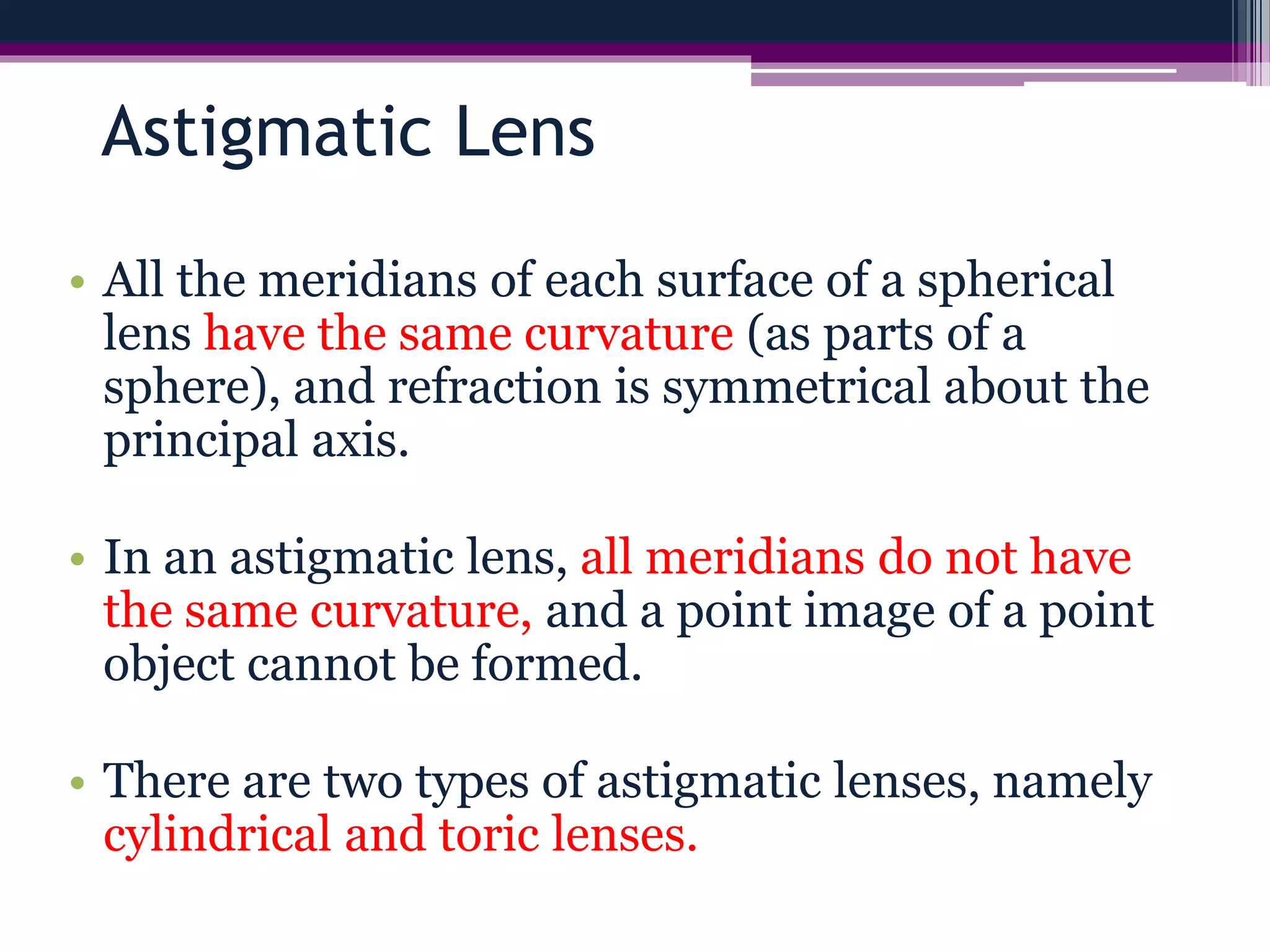 Spherical lenses | PPTX