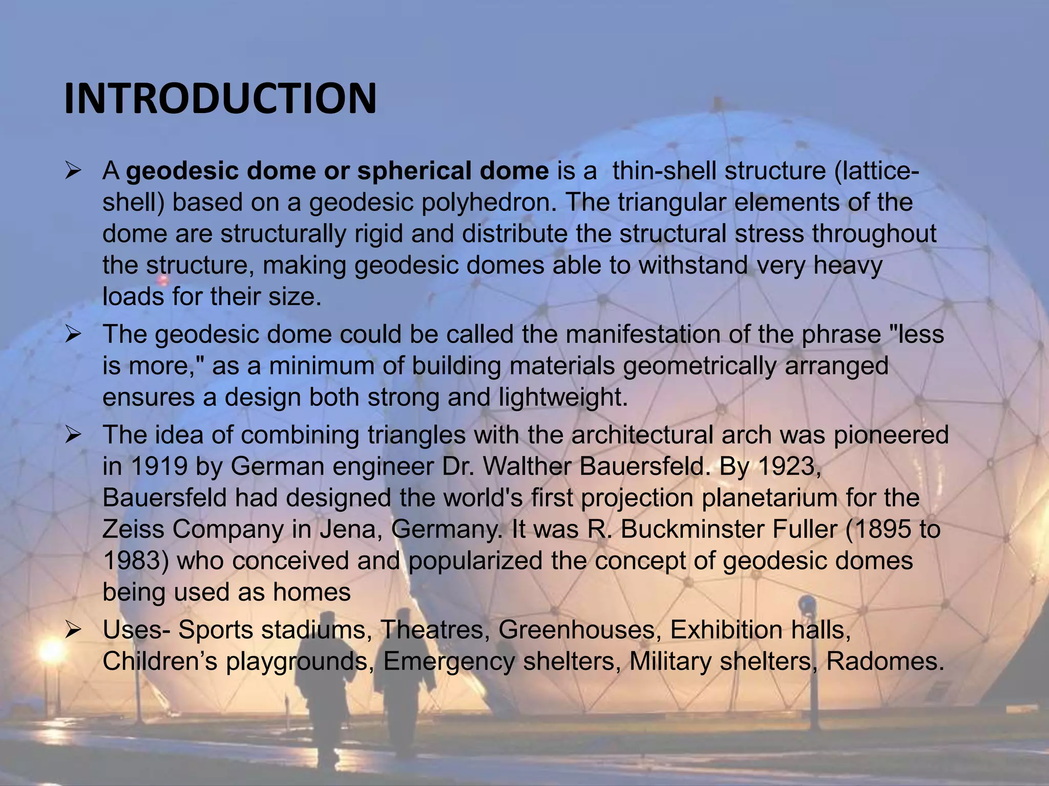 Spherical or geodesic dome | PPTX