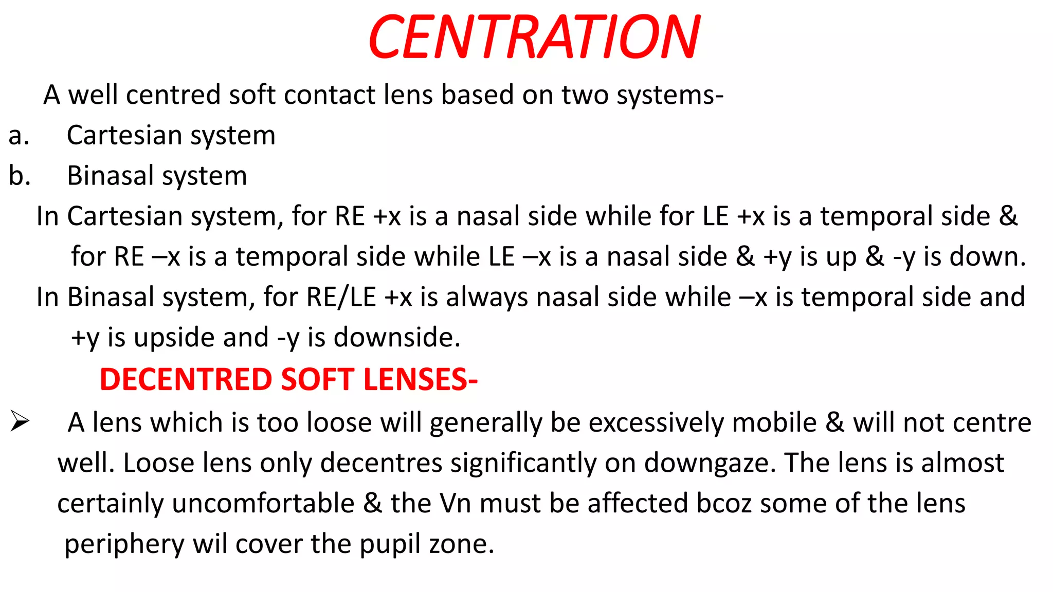 Spherical soft contact lens fitting | PPTX