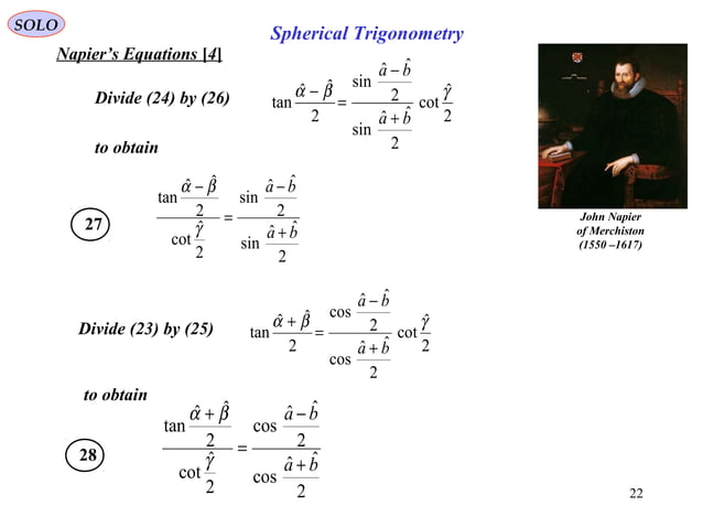 Spherical trigonometry | PPT