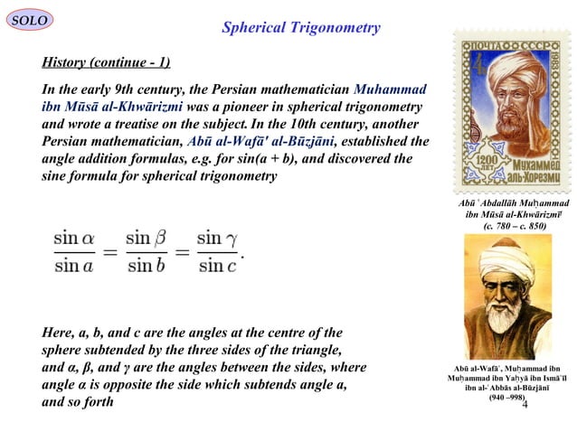 Spherical trigonometry | PPT
