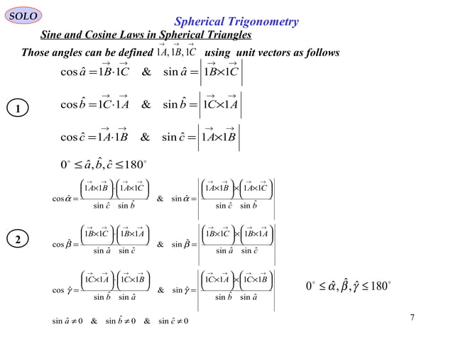 Spherical trigonometry | PPT