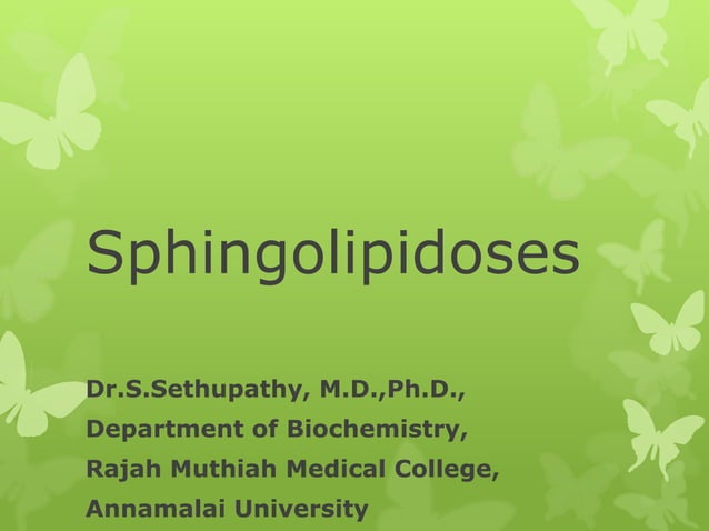 Sphingolipidoses | PPTX | Blood Disorders | Diseases and Conditions