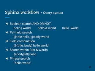 Sphinx - High performance full-text search for MySQL | PPT