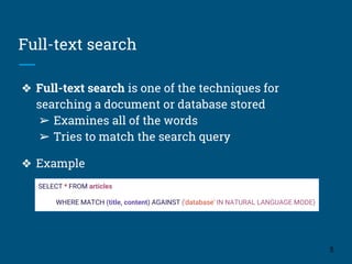 Sphinx - High performance full-text search for MySQL | PPT