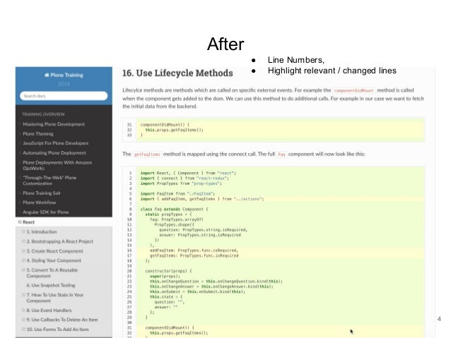 Sphinx options to make training documentation easier to understand
