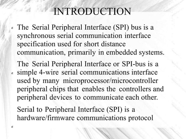 Serial Peripheral Interface Embedded System Protocol Ppt