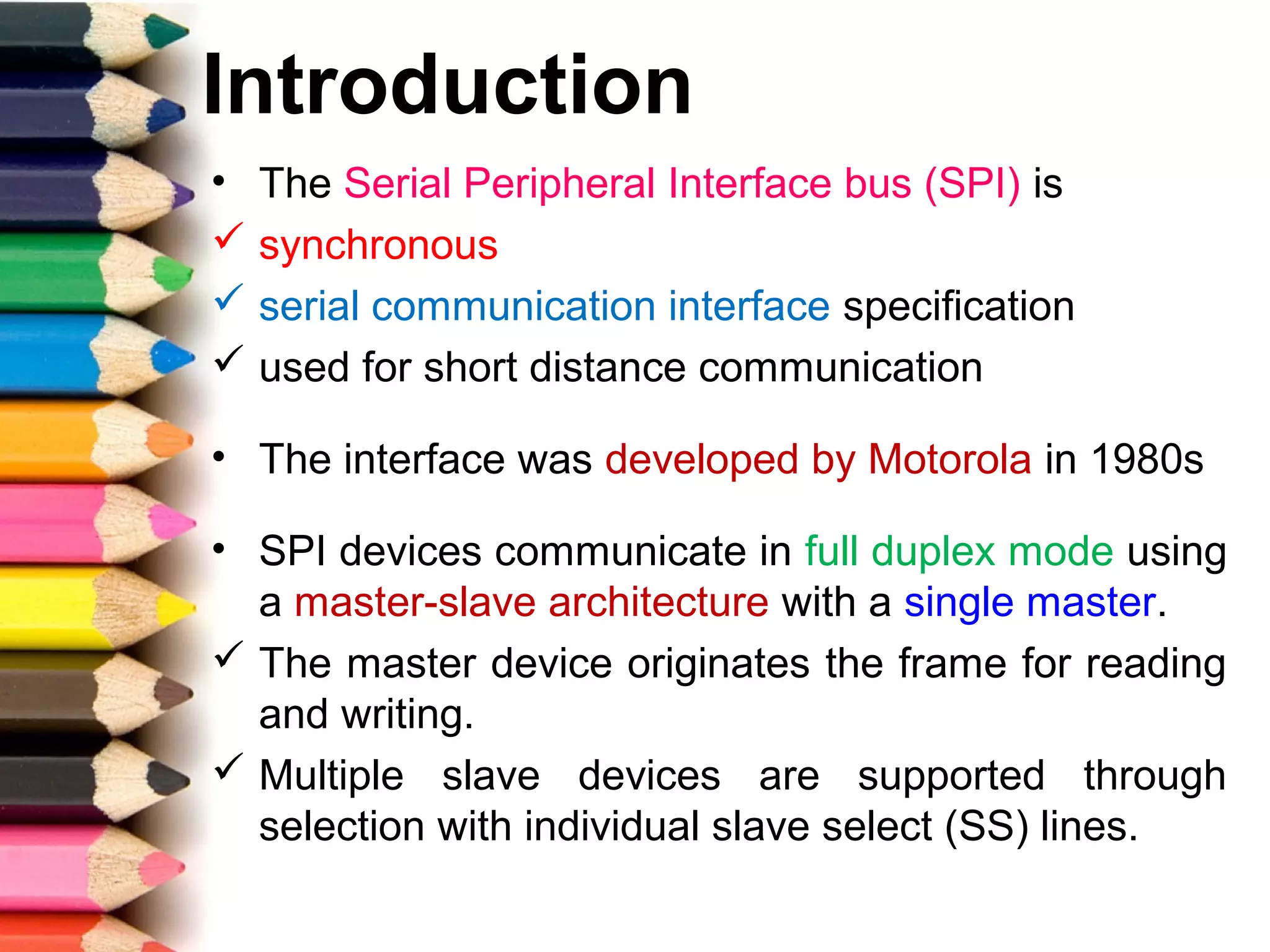SPI Bus Protocol | PPT | Operating Systems | Computer Software and Applications