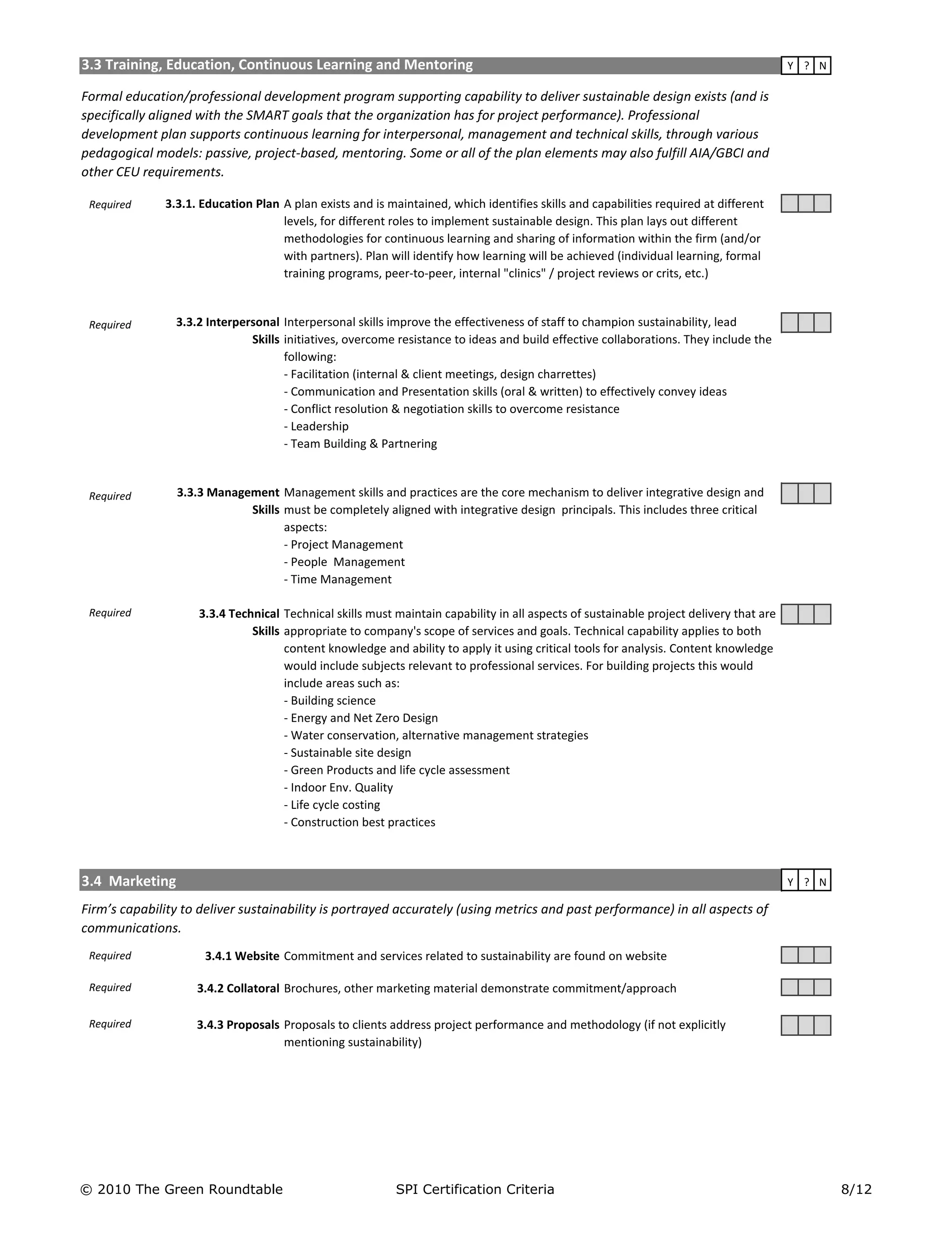 SPI Evaluation Criteria | PDF