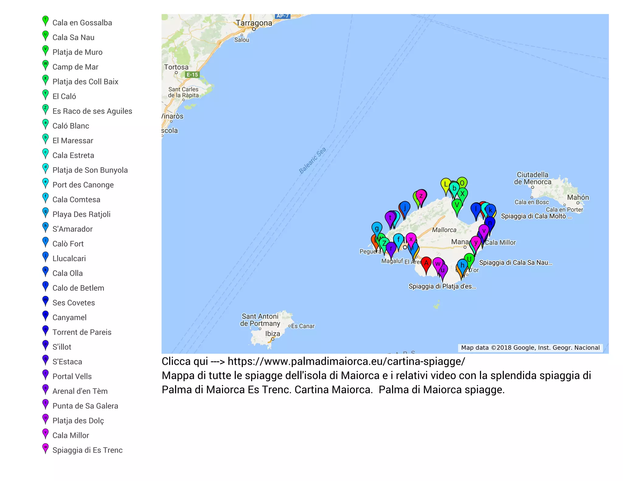 Mappa e cartina Spiagge Palma di Maiorca | PDF