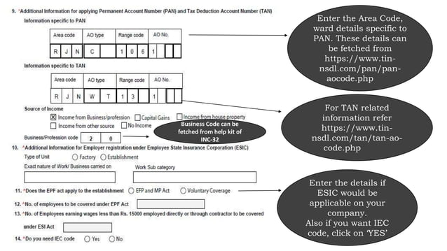 Incorporation of Company-SPICe form | PPTX