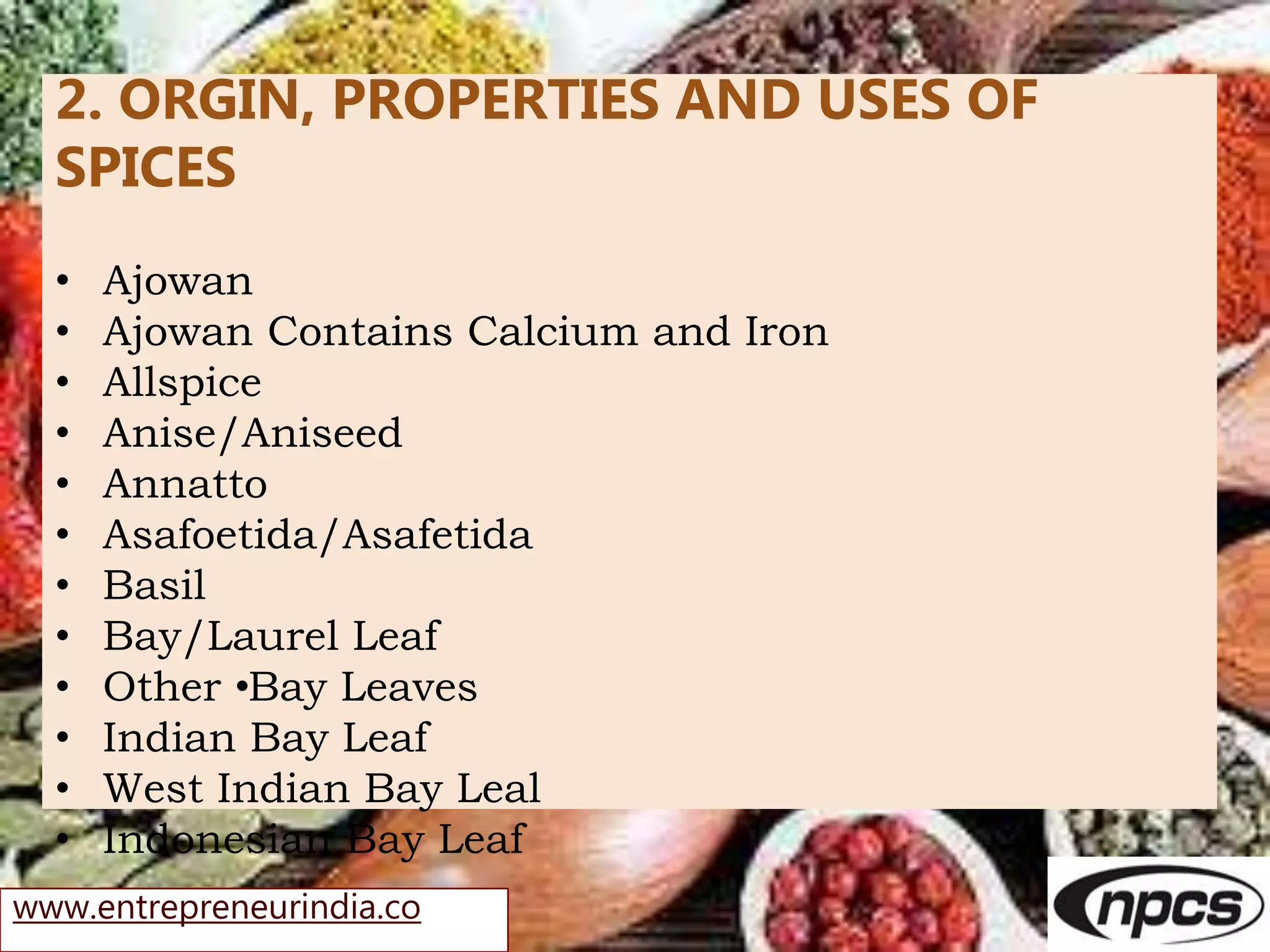 Spice Cultivation and Processing | PPTX